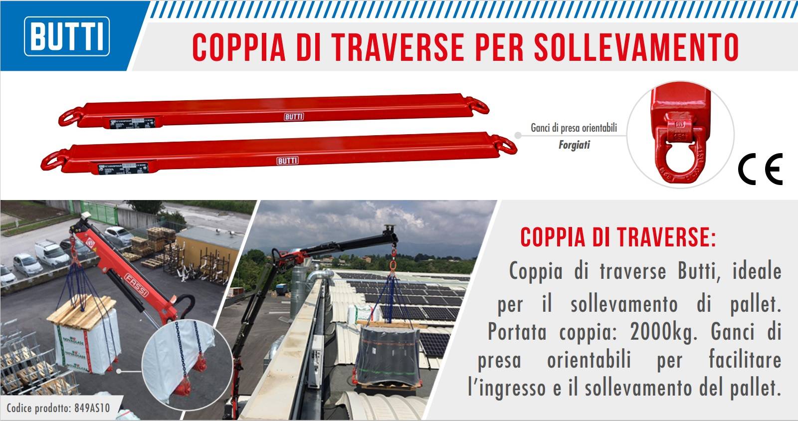 Coppia Traverse Sollevatore 2000kg - Butti
