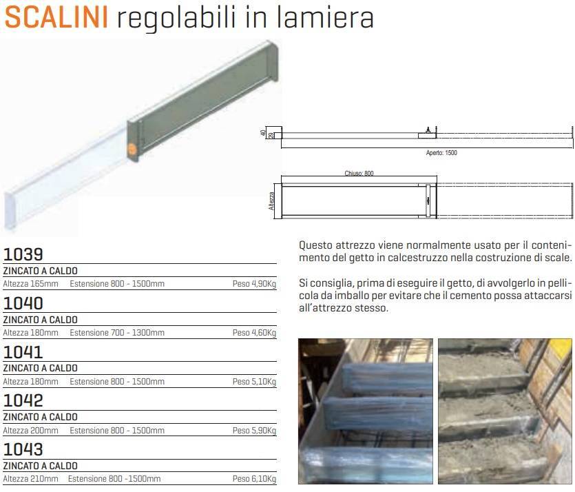 Scalino Zincato Regolabile in Lamiera